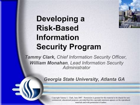 Developing A Risk Based Information Security Program Ppt