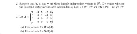 Solved Suppose That U V And V Are Three Linearly Chegg Com