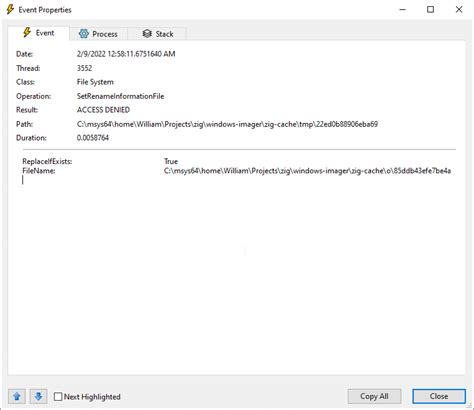 windows access denied while building project initialised with build