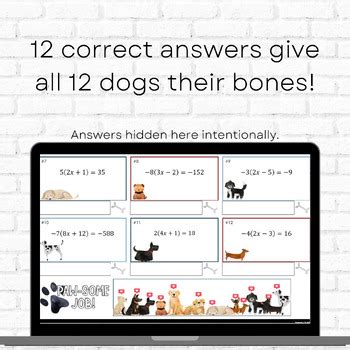 Solving Equations With The Distributive Property Digital Activity