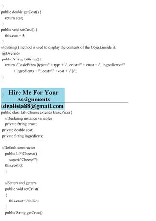 BasicPizza Javapublic Class BasicPizza Declaring Instance Pdf