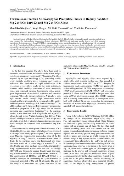 Pdf Transmission Electron Microscopy For Precipitate Phases In Rapidly Dokumen Tips