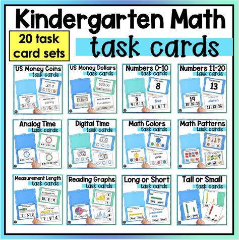 Kindergarten Math Skills Task Cards Centers Special Education Work