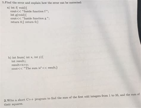 Solved Find The Error And Explain How The Error Can Be Chegg