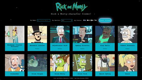 Github Marocena Rick And Morty Character Finder Responsive Website