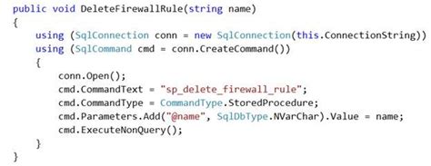 Adding And Deleting Sql Azure Firewall Rules Programmatically