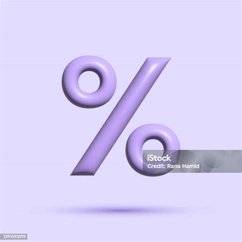 밝은 보라색 배경에 3d 퍼센트 기호 백분율 할인 판매 승진의 개념 3d 렌더링 그림 0명에 대한 스톡 사진 및 기타 이미지 Istock