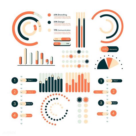 Download Premium Vector Of Orange Infographic Design Elements Vector Data Visualization Design