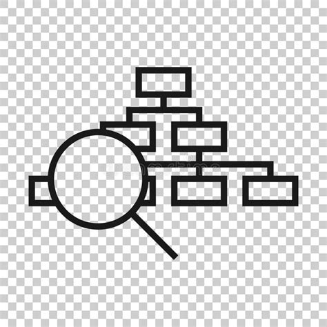 Hierarchy Diagram Icon In Flat Style Structure Search Vector Illustration On White Isolated