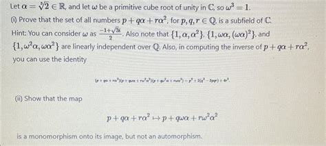 solved let α 32∈r and let ω be a primitive cube root of