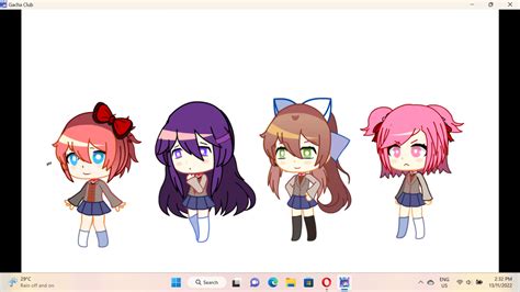 Doki Doki Literature Club Ddlc Chibi Doki Girls Gacha Club R Ddlc