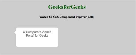 Onsen Ui Css Component Popoverleft Geeksforgeeks
