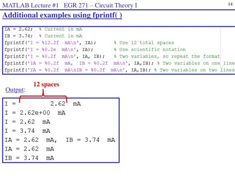 Ppt Matlab Lecture Egr Circuit Theory I Powerpoint