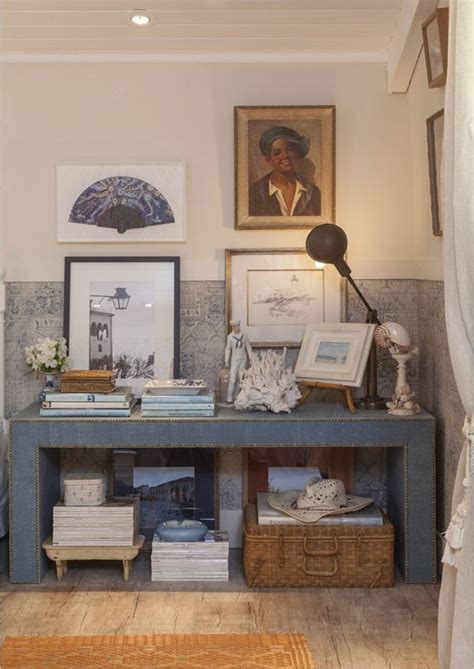 How To Style The Space Under A Console Table Once Again My Dear Irene Entryway Console