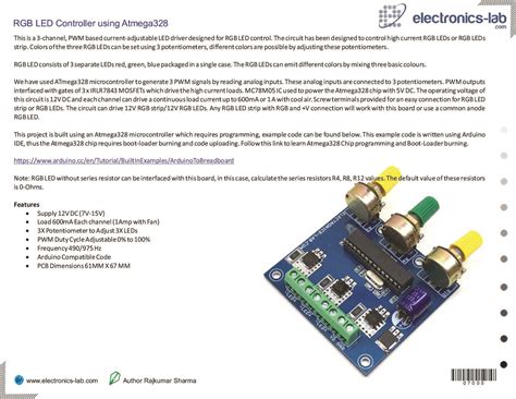 RGB LED Controller Using Atmega328 Electronics Lab Com