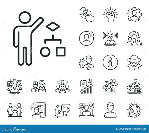 algorithm line icon business management sign specialist doctor and
