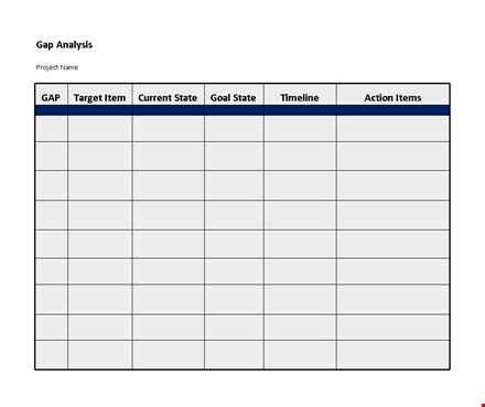 Project Gap Analysis Template Analyzing And Addressing State Of Your Project