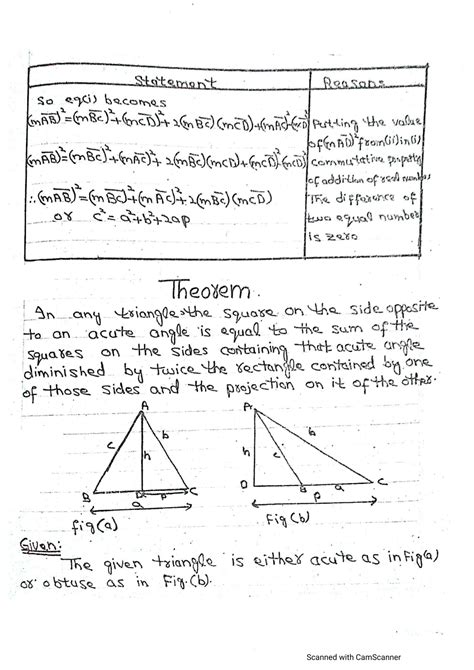 Solution Projection Of A Triangle Theorems Mathematics For School Students Studypool