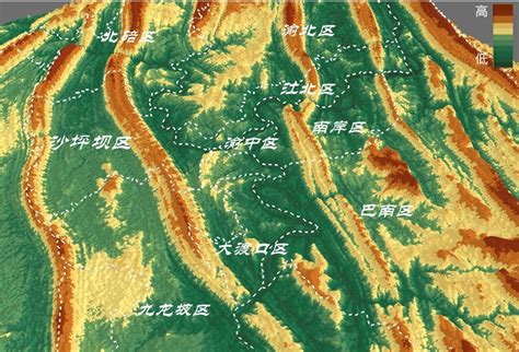重庆市的地形地势 重庆地形 重庆山城地形特点 大山谷图库