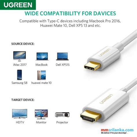 Ugreen Usb Type C To Hdmi Converter Cable Supports K D M