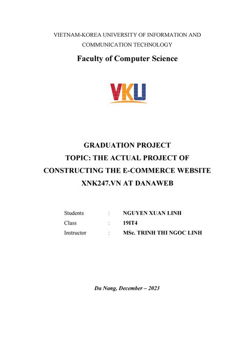 BÁO CÁO ĐỒ ÁN TỐT NGHIỆP no description VIETNAM KOREA UNIVERSITY OF