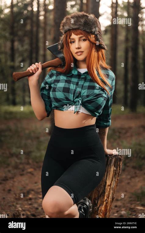 The Girl Made A Cosplay On Wendy From Gravity Falls Stock Photo Alamy
