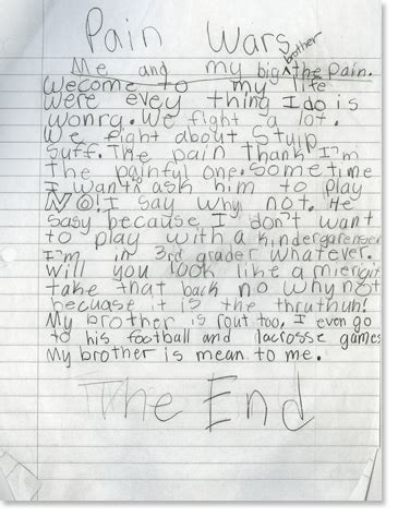 Third Grade Writing Sample 2 Reading Rockets