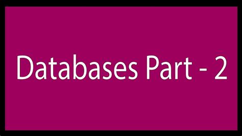 Databases Part 2 Flat File System Youtube