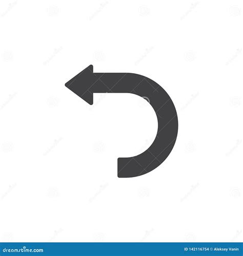 Curved Left Arrow Vector Icon Stock Vector Illustration Of Back Abstract 142116754