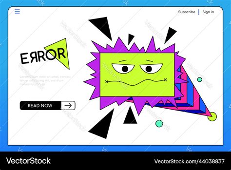 Unexpected Error Colorful Flat Design Style Vector Image