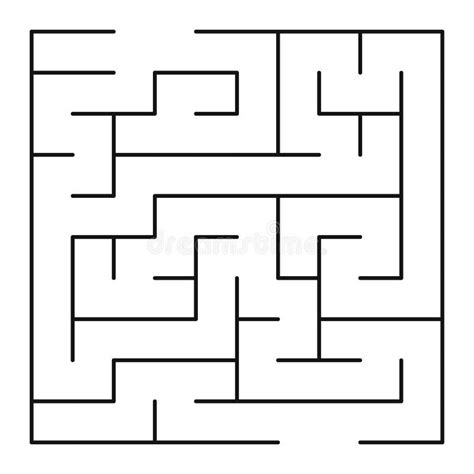 Maze Shape Design Element There Is One Entrance And Exit And One