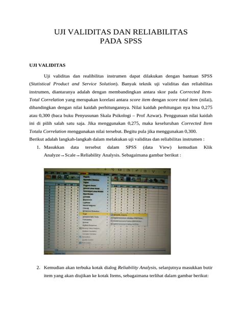 Uji Validitas Dan Reliabilitas Pdf