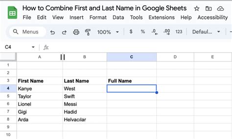 How To Combine First And Last Names In Google Sheets