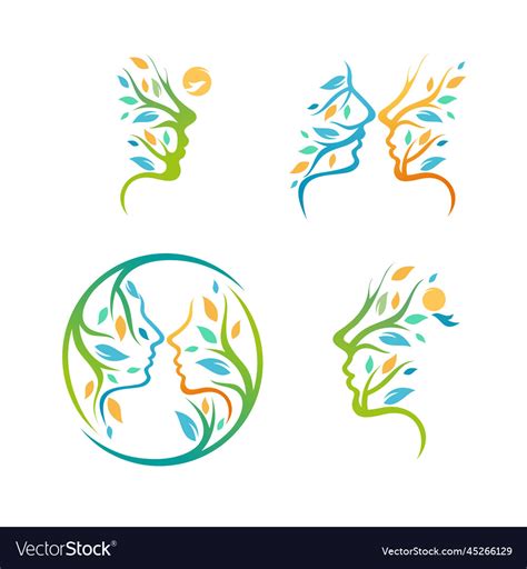 A Womans Face In Tree Royalty Free Vector Image