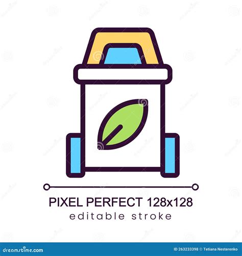 Garbage Sorting Pixel Perfect Rgb Color Icon Stock Vector