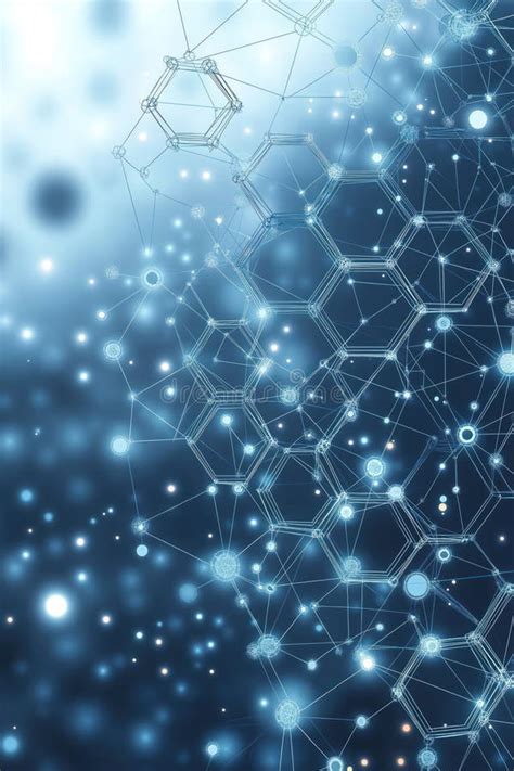 Abstract Tech Illustration Hexagons Network Structure Complex System Interconnected Dots Lines