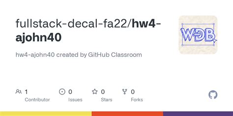 Github Fullstack Decal Fa22hw4 Ajohn40 Hw4 Ajohn40 Created By Github Classroom