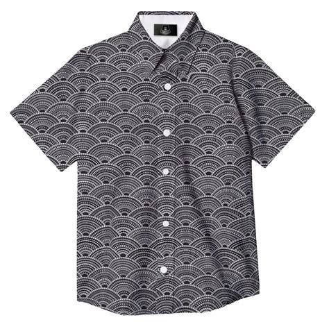 Polynesian White And Black Print Pattern Button Up Shirt Grizzshopping