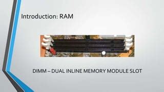 Random Access Memory RAM Pptx