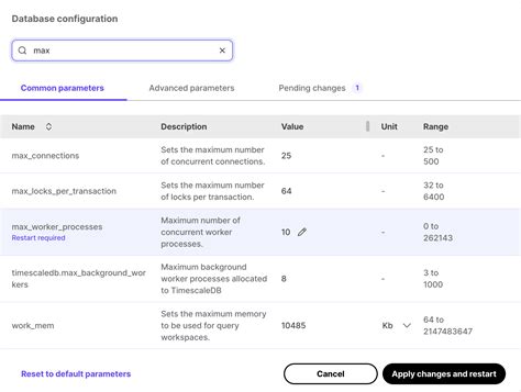 Tigerdata Documentation Configure Database Parameters