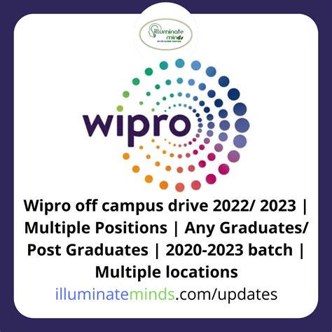 Wipro Off Campus Drive 2022 2023 Multiple Positions Any Graduates
