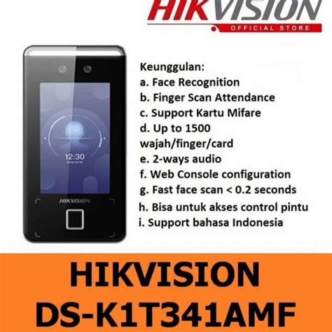 Jual Hikvison Ds K1T Amf Access Control Face Detecion Finger Card