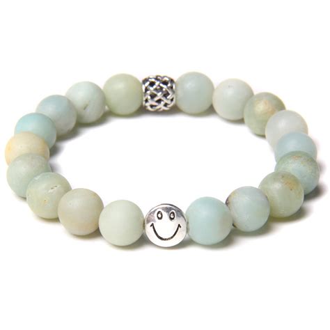 Badu Bg 10 мм матова естествена розова гривна от камък зебра дамска мода усмивка гривни с