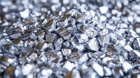 Closeup Of Zirconium Metal Chunks Showing Details Of Its Unique