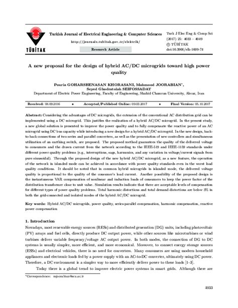 Pdf A New Proposal For The Design Of Hybrid Acdc Microgrids Toward