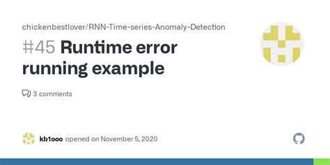 Runtime Error Running Example · Issue 45 · Chickenbestlover Rnn Time Series Anomaly Detection