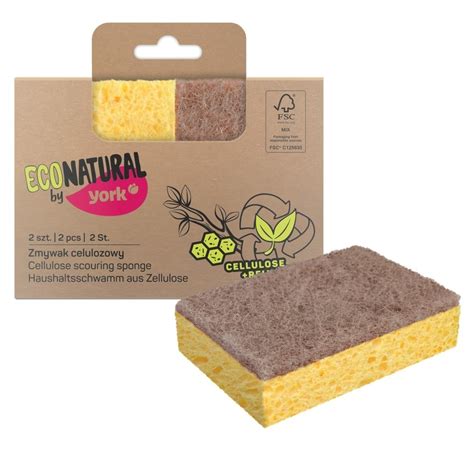 Губки для посуды целлюлозные ЭКО 2 шт York