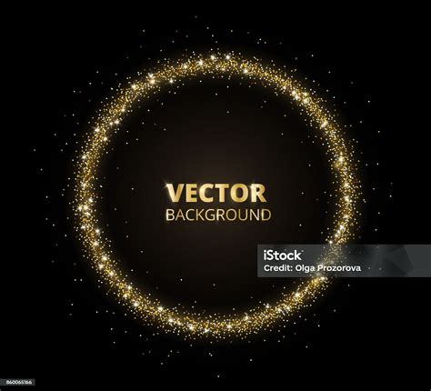 골든 스파클 배경 반짝이 원형 프레임입니다 검정과 골드 먼지 벡터 금 금속에 대한 스톡 벡터 아트 및 기타 이미지 금 금속 금색 원형 Istock