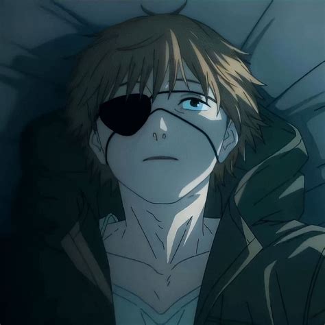 Chainsaw Man Anime Character Denji Eyepatch Pfp Denji Watching Tv