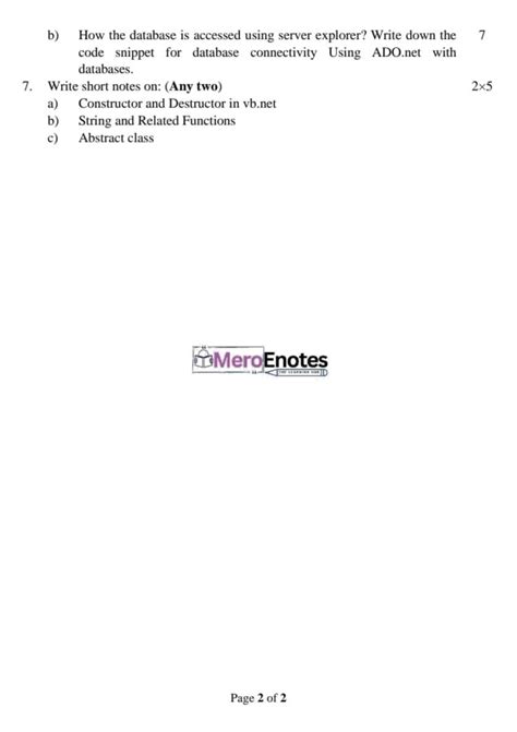 Pokhara University PU BCA Visual Programming Question Paper Th Semester Mero Enotes